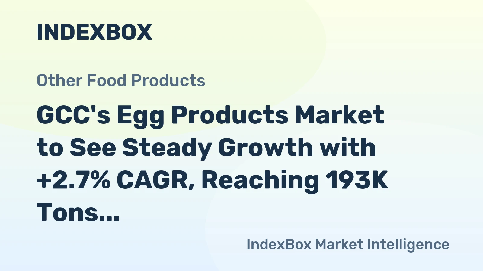 GCC's Egg Products Market to See Steady Growth with +2.7% CAGR, Reaching 193K Tons by 2035