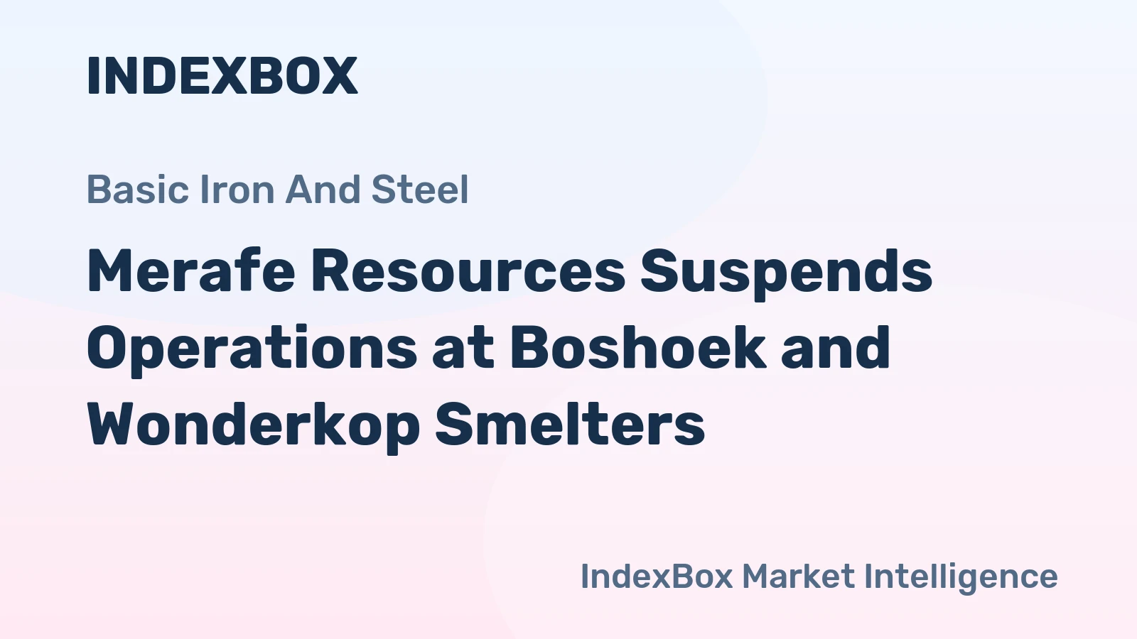 Merafe Resources Suspends Operations at Boshoek and Wonderkop Smelters