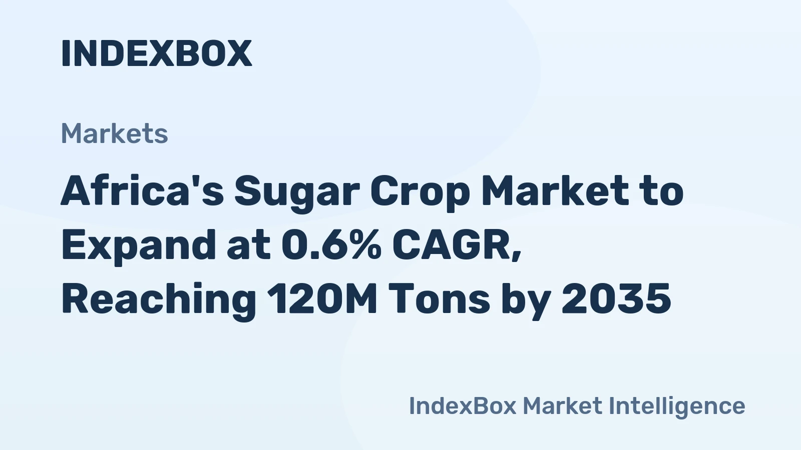 Africa's Sugar Crop Market to Expand at 0.6% CAGR, Reaching 120M Tons by 2035