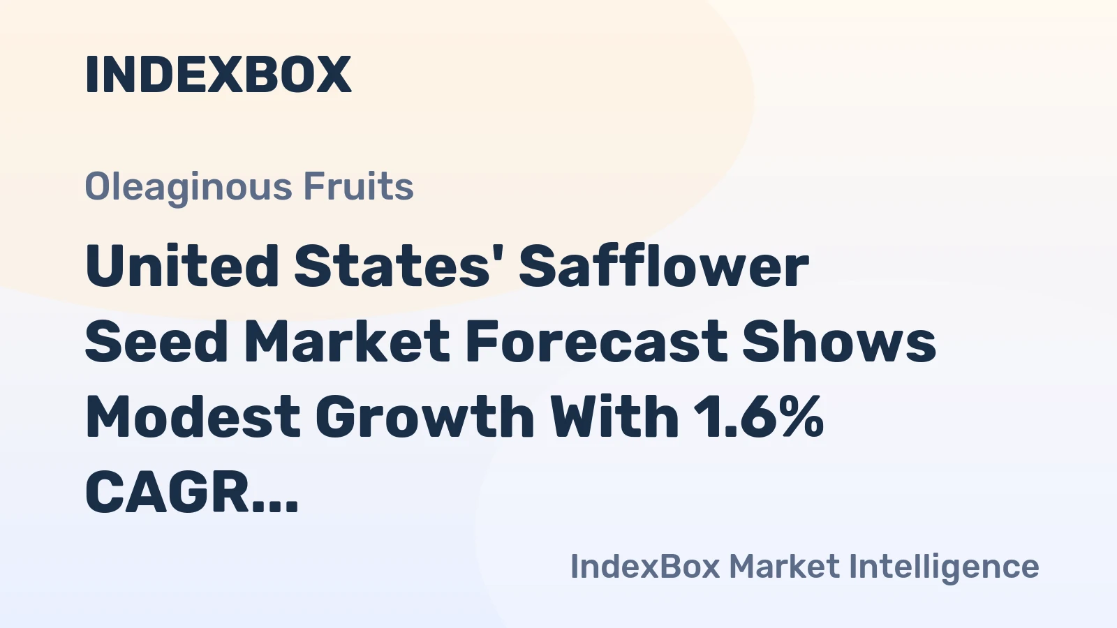 United States' Safflower Seed Market Forecast Shows Modest Growth With 1.6% CAGR in Value