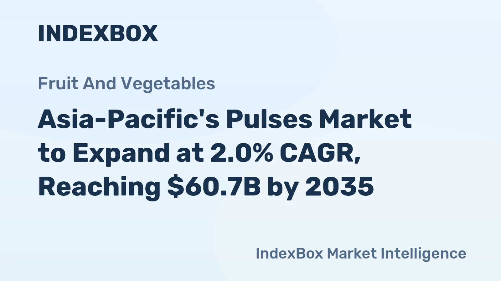 Asia-Pacific's Pulses Market to Expand at 2.0% CAGR, Reaching $60.7B by 2035