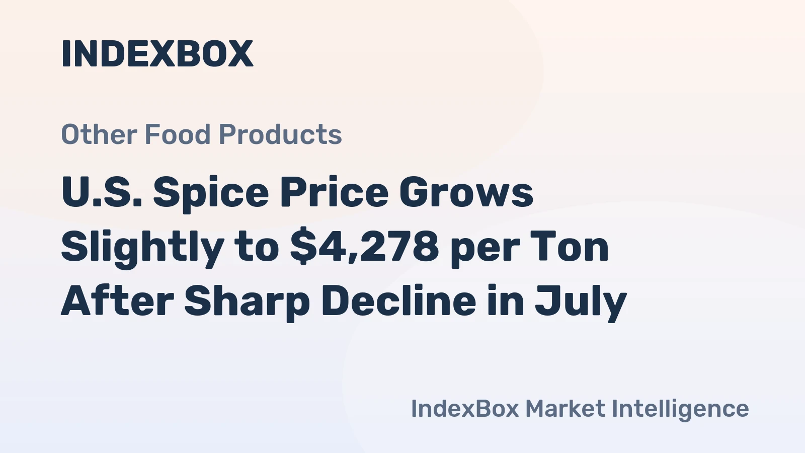 U.S. Spice Price Grows Slightly to $4,278 per Ton After Sharp Decline in July