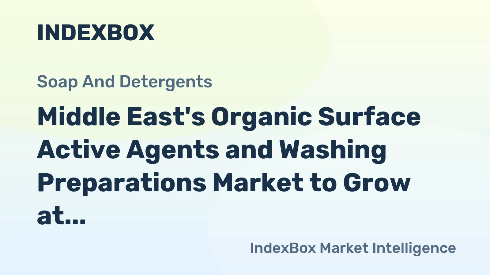 Middle East's Organic Surface Active Agents and Washing Preparations Market to Grow at a Modest CAGR of +0.3% by 2035, Reaching $12.9B in Value