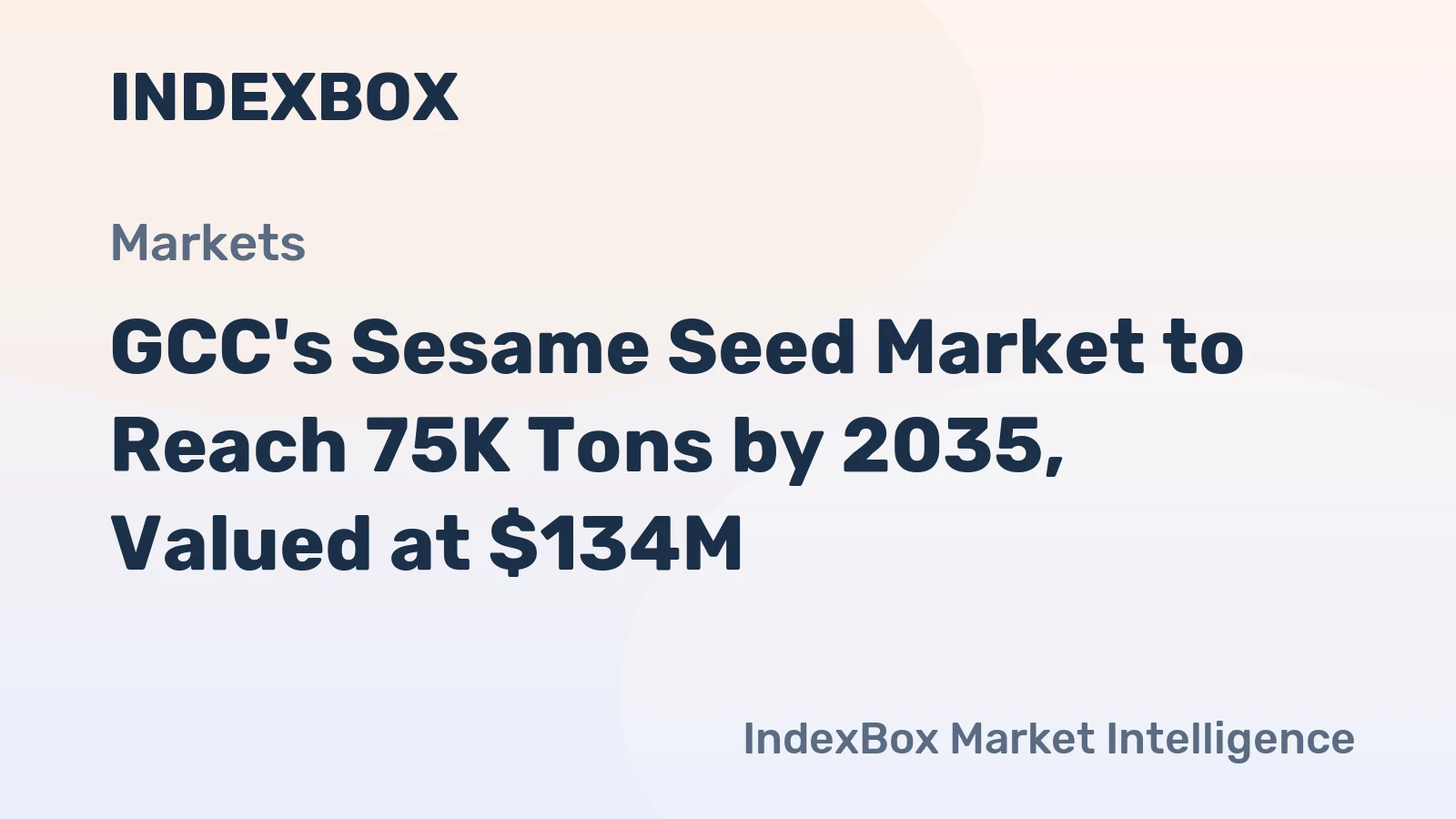 GCC's Sesame Seed Market to Reach 75K Tons by 2035, Valued at $134M