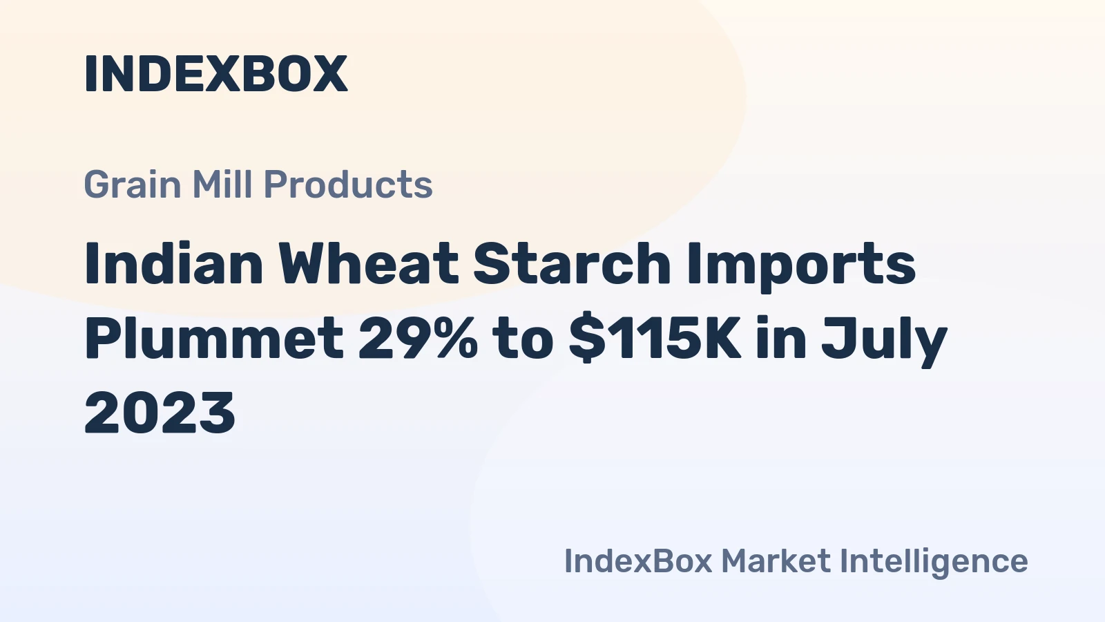 Indian Wheat Starch Imports Plummet 29% to $115K in July 2023