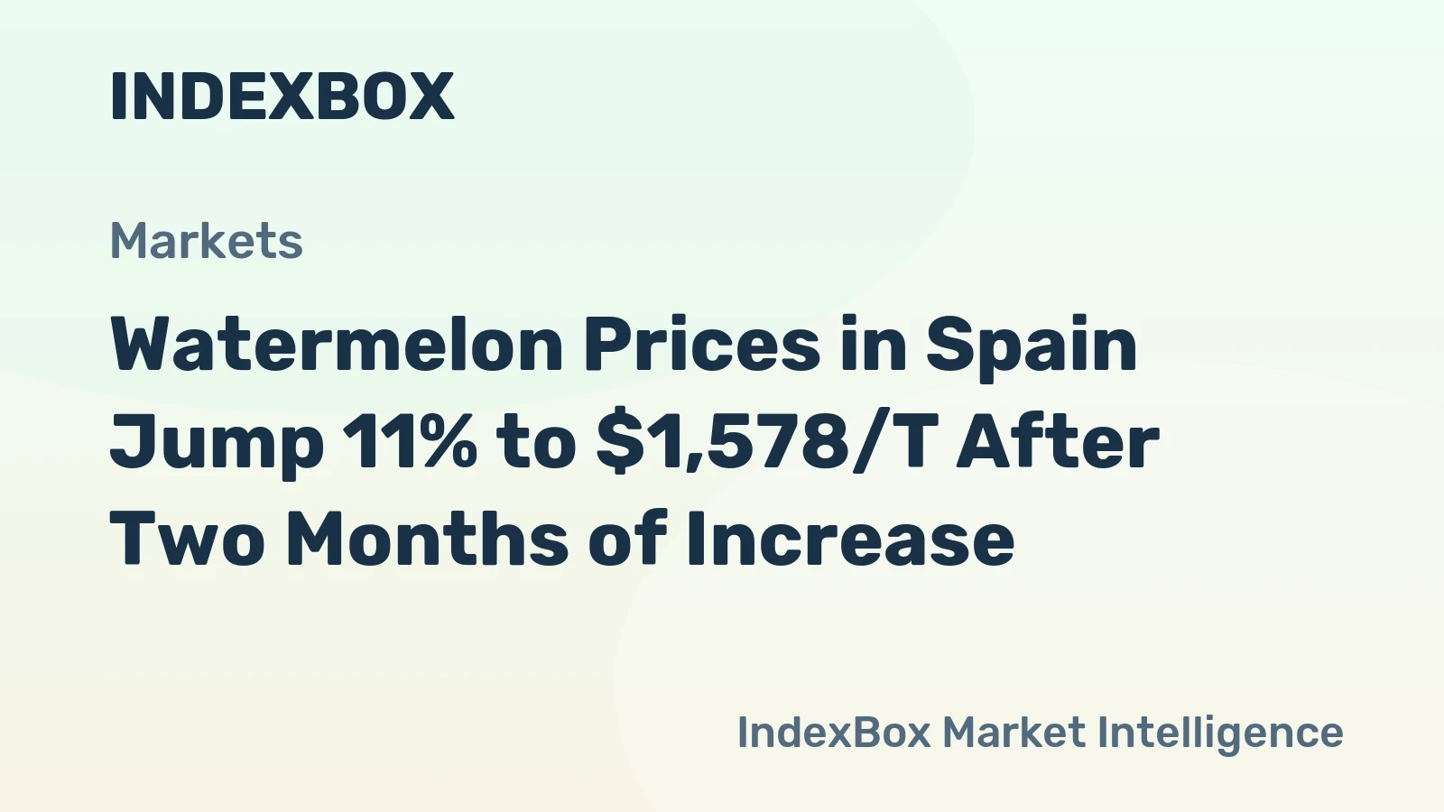Watermelon Prices in Spain Jump 11% to $1,578/T After Two Months of Increase