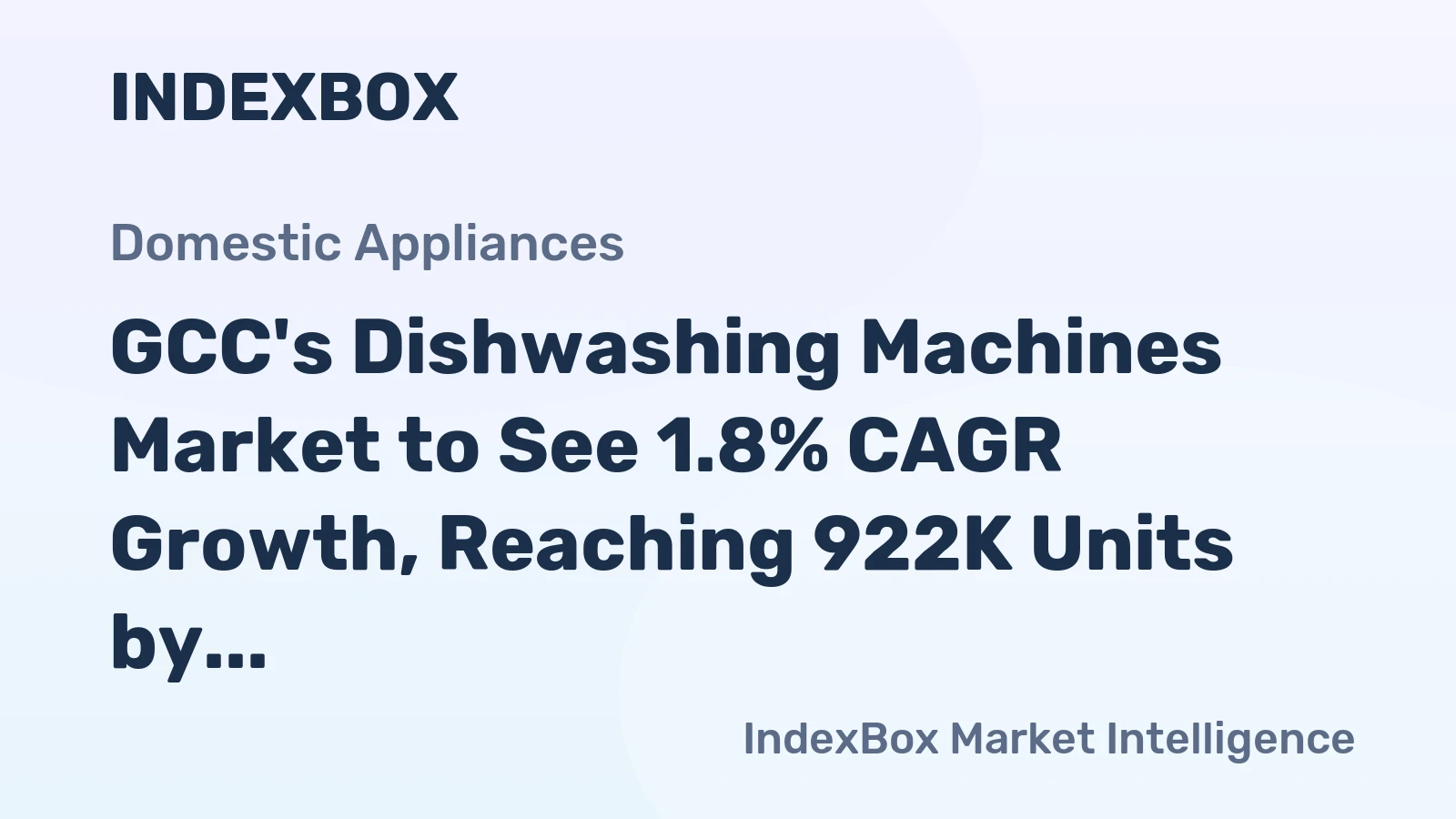 GCC's Dishwashing Machines Market to See 1.8% CAGR Growth, Reaching 922K Units by 2035