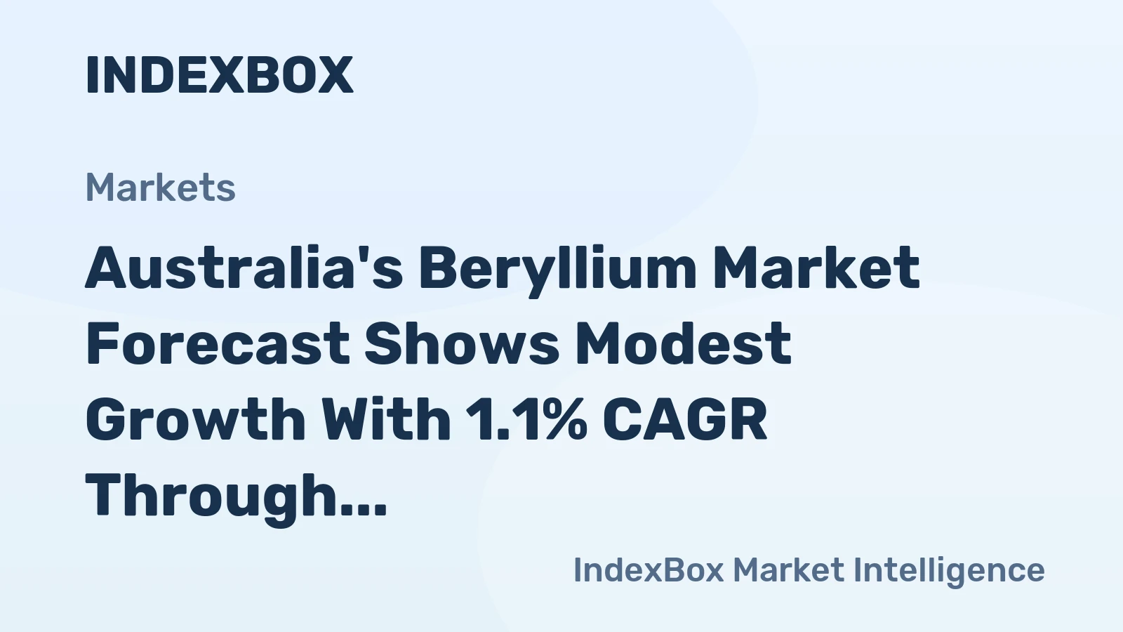 Australia's Beryllium Market Forecast Shows Modest Growth With 1.1% CAGR Through 2035