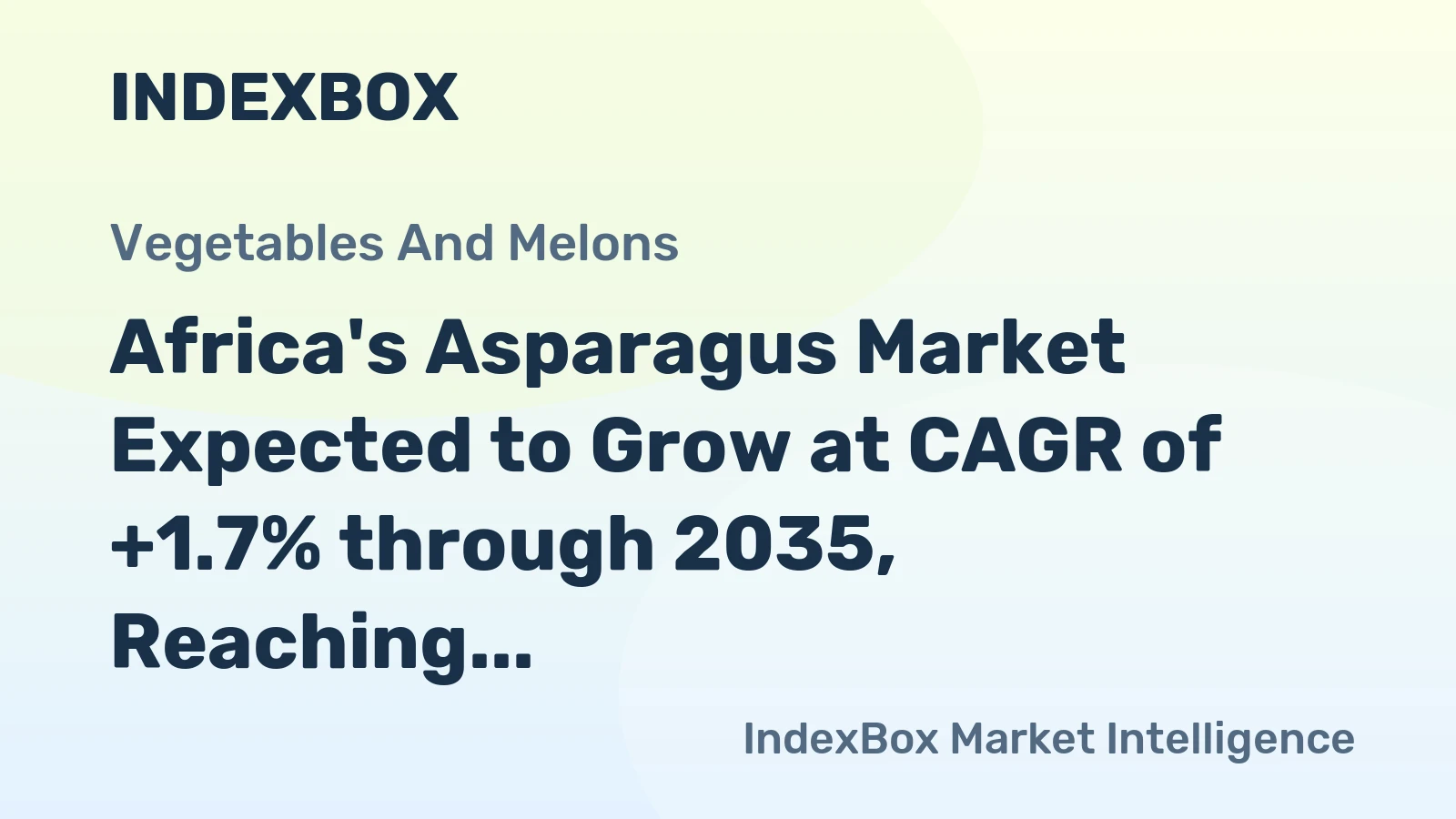 Africa's Asparagus Market Expected to Grow at CAGR of +1.7% through 2035, Reaching $16M in Value