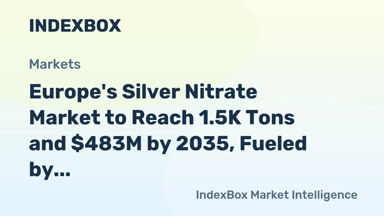 Europe's Silver Nitrate Market to Reach 1.5K Tons and $483M by 2035, Fueled by Growing Demand