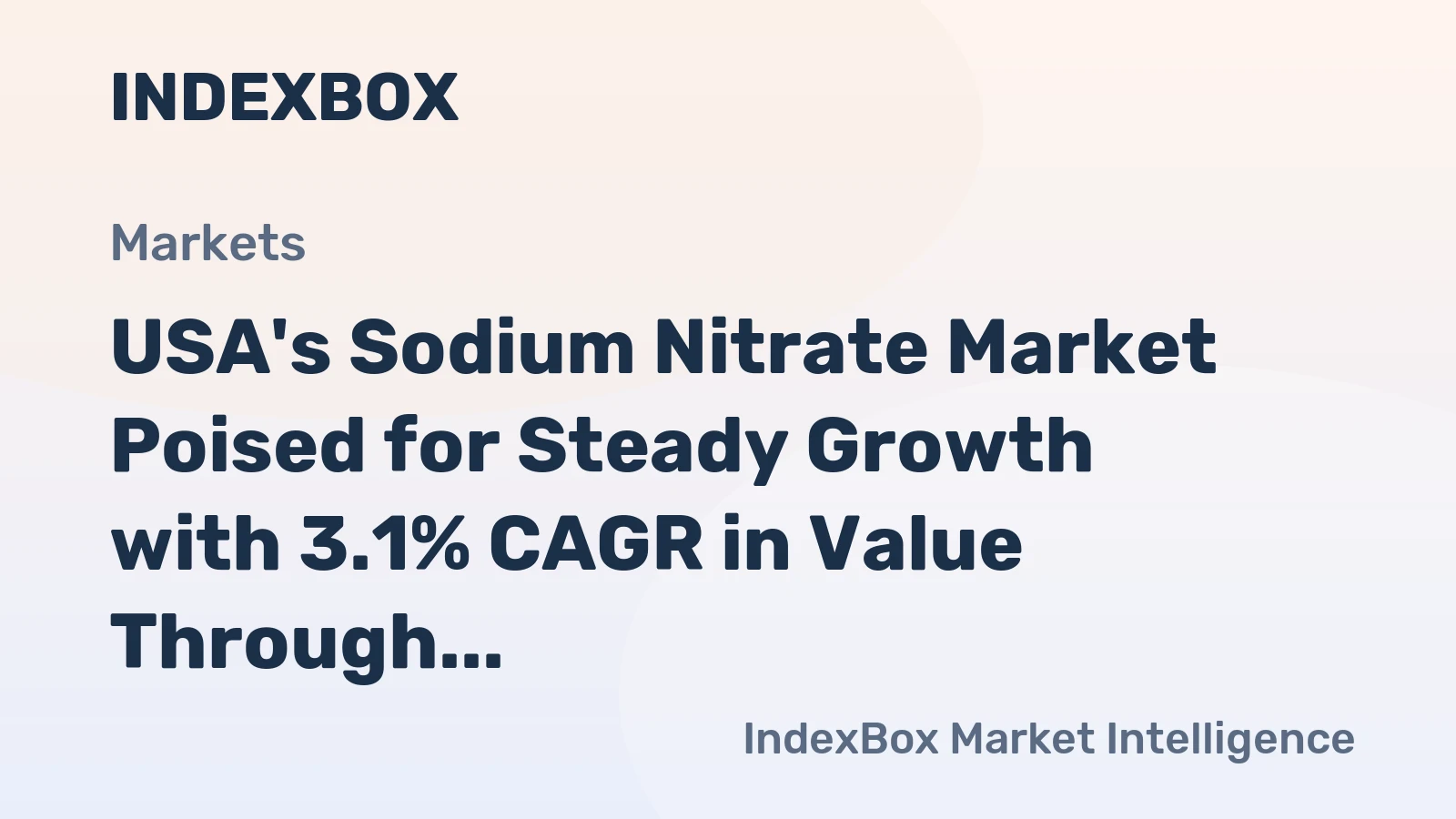 USA's Sodium Nitrate Market Poised for Steady Growth with 3.1% CAGR in Value Through 2035