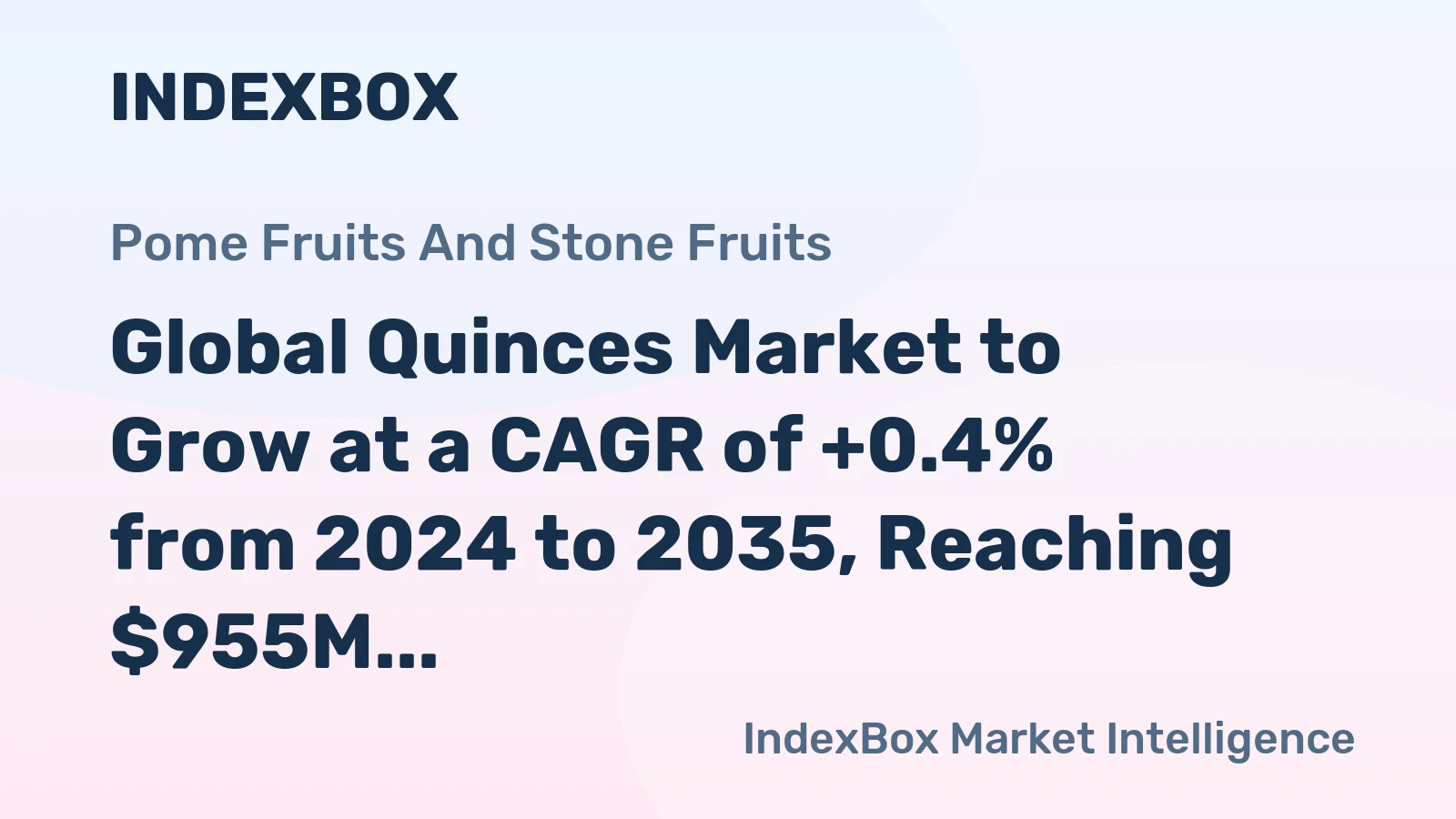 Global Quinces Market to Grow at a CAGR of +0.4% from 2024 to 2035, Reaching $955M by 2035