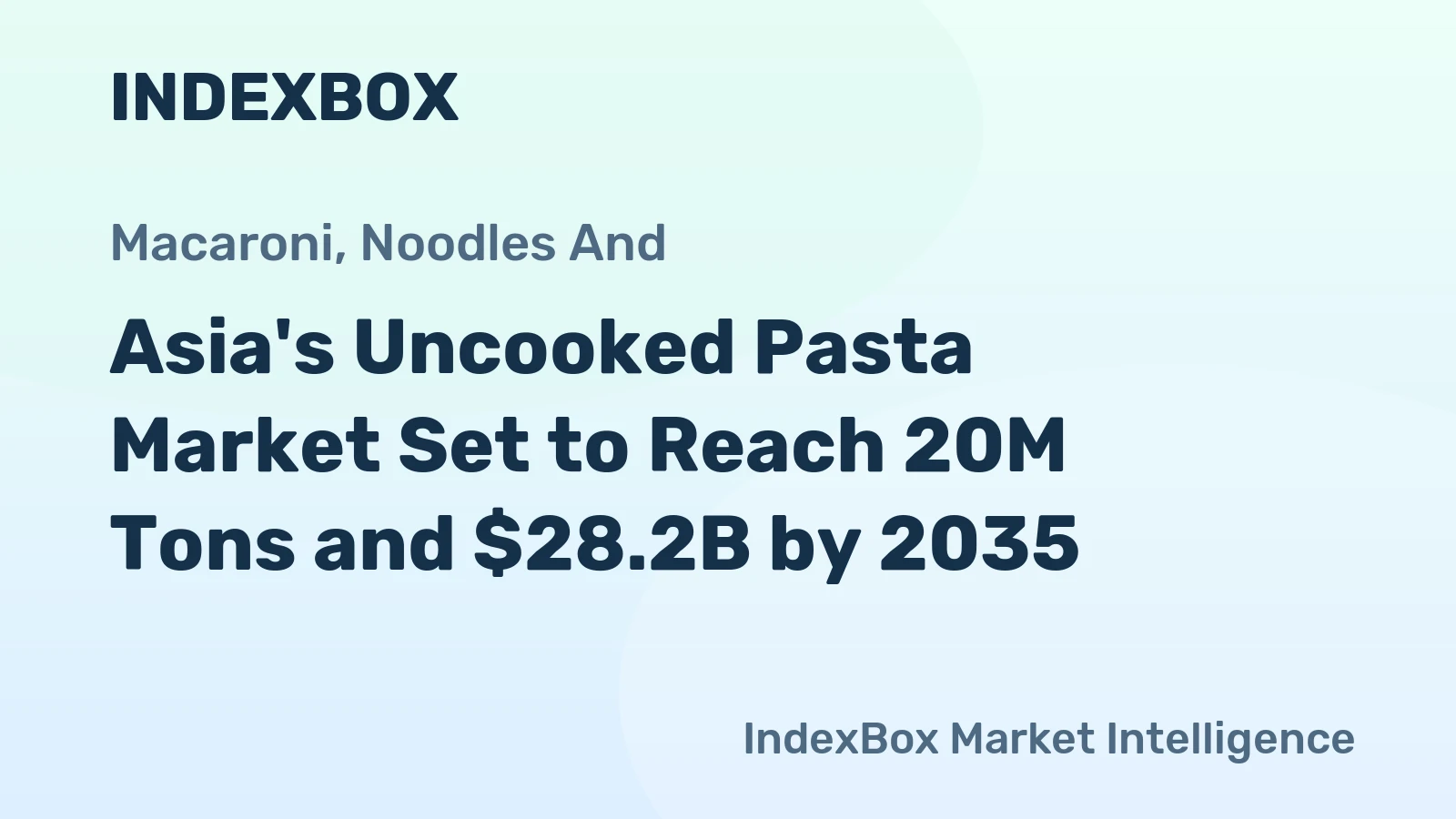 Asia's Uncooked Pasta Market Set to Reach 20M Tons and $28.2B by 2035