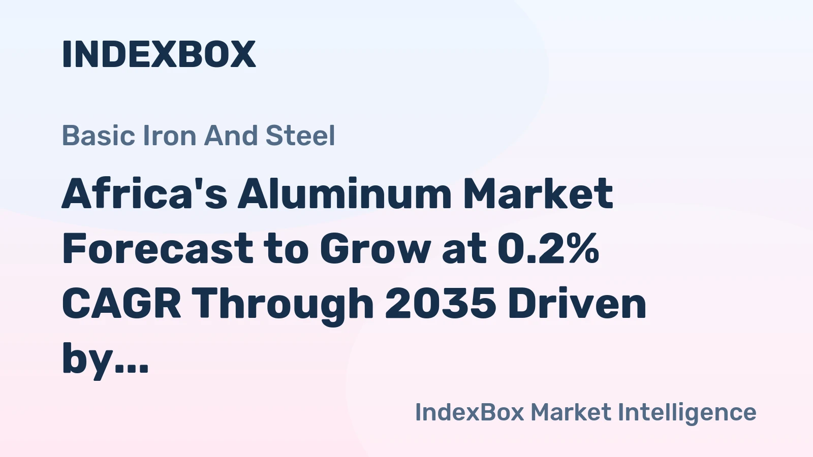 Africa's Aluminum Market Forecast to Grow at 0.2% CAGR Through 2035 Driven by Rising Demand