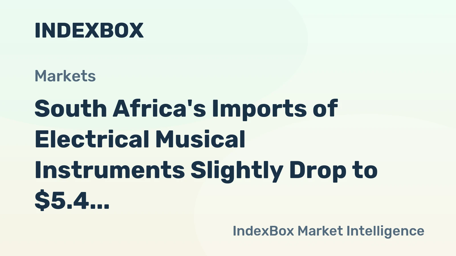 South Africa's Imports of Electrical Musical Instruments Slightly Drop to $5.4 Million in 2024