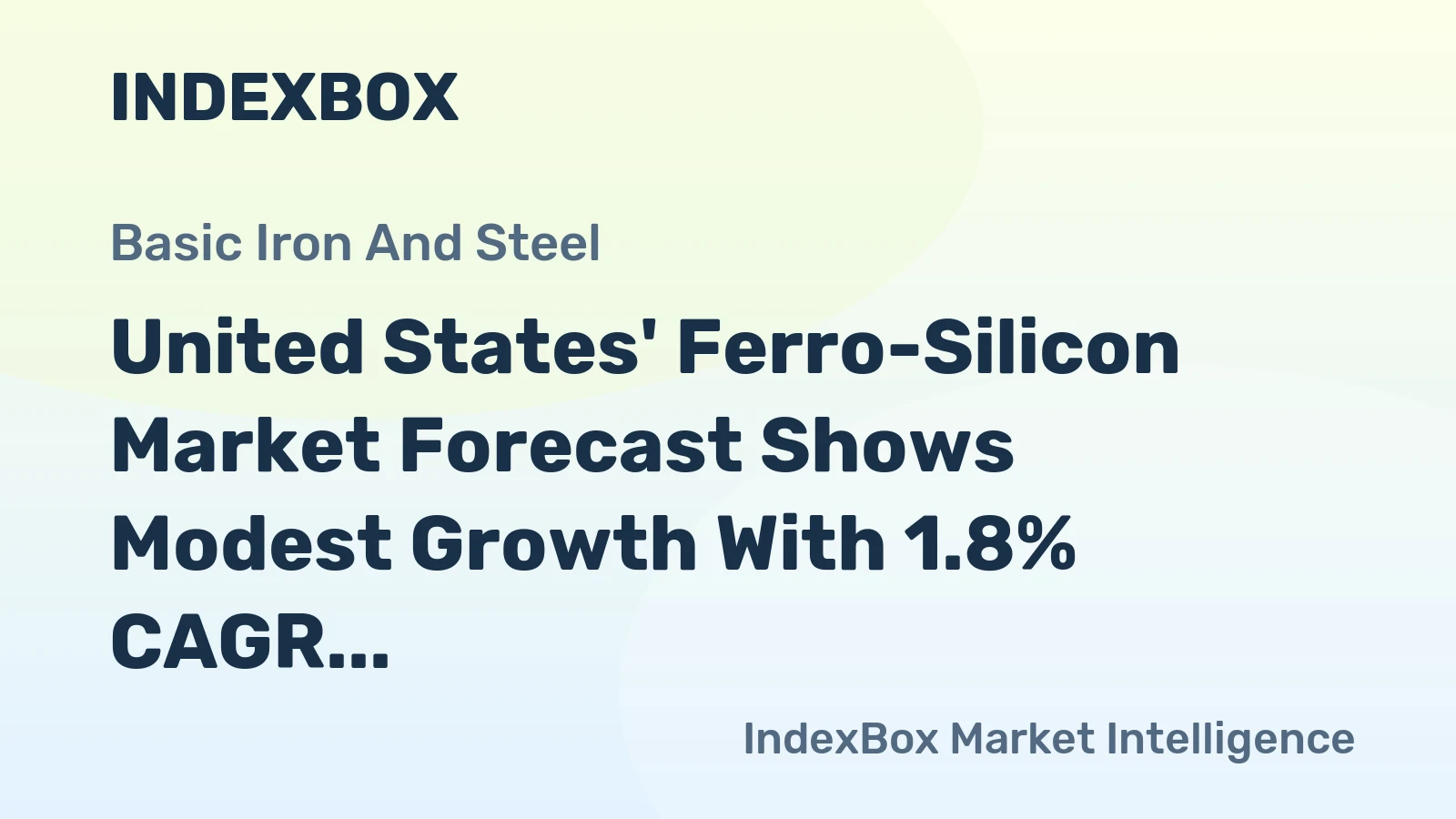 United States' Ferro-Silicon Market Forecast Shows Modest Growth With 1.8% CAGR in Value