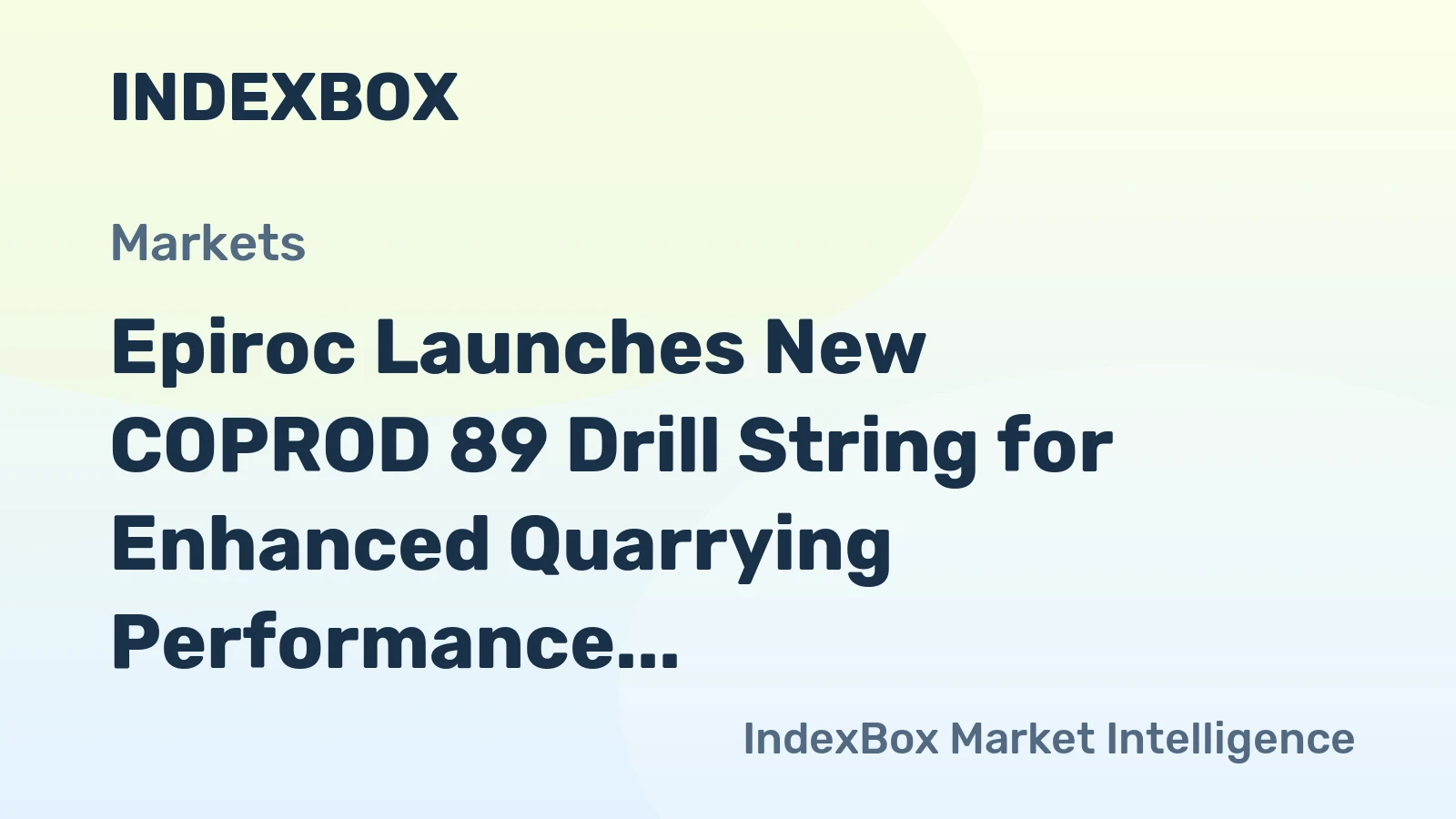 Epiroc Launches New COPROD 89 Drill String for Enhanced Quarrying Performance