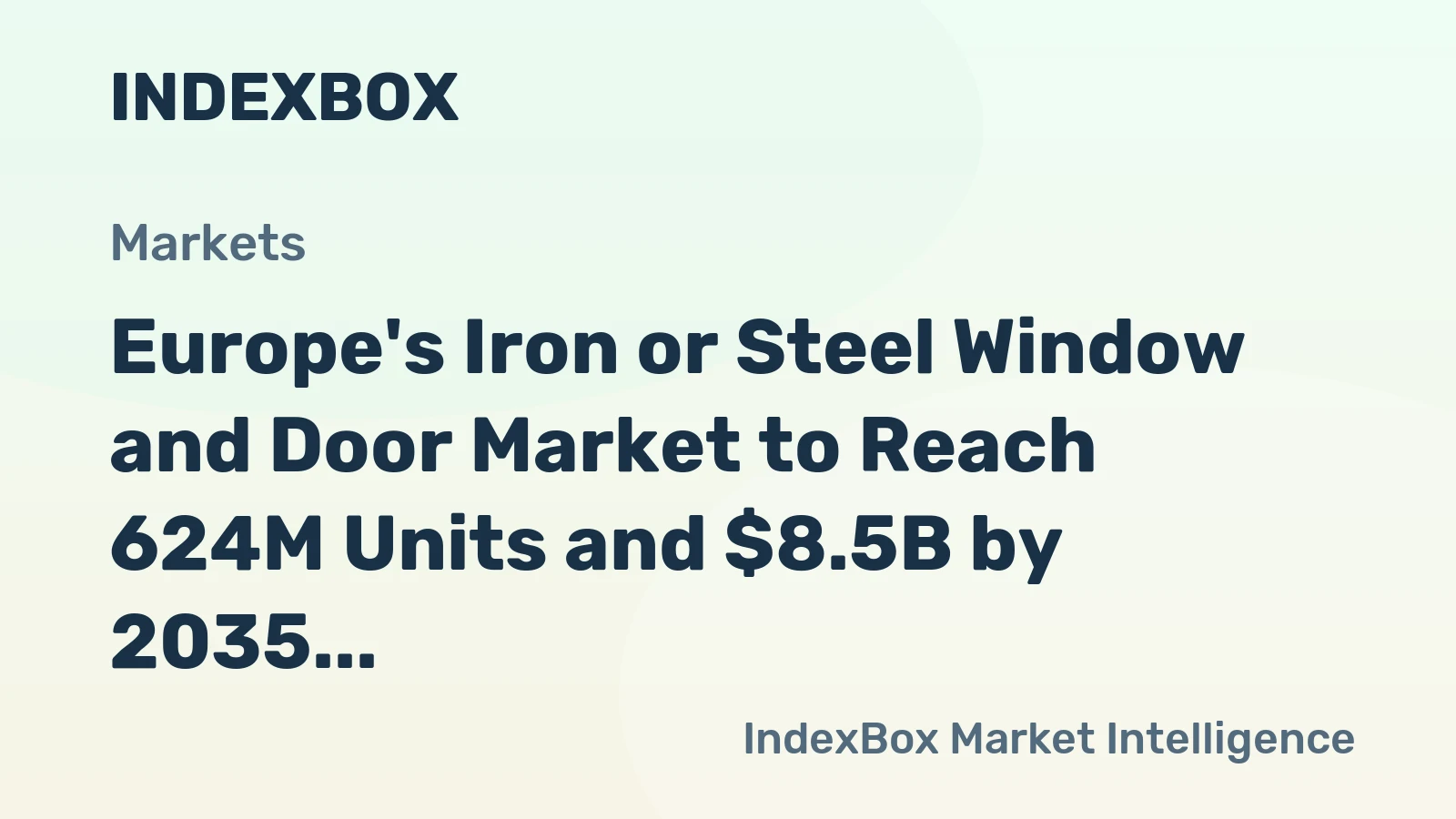 Europe's Iron or Steel Window and Door Market to Reach 624M Units and $8.5B by 2035