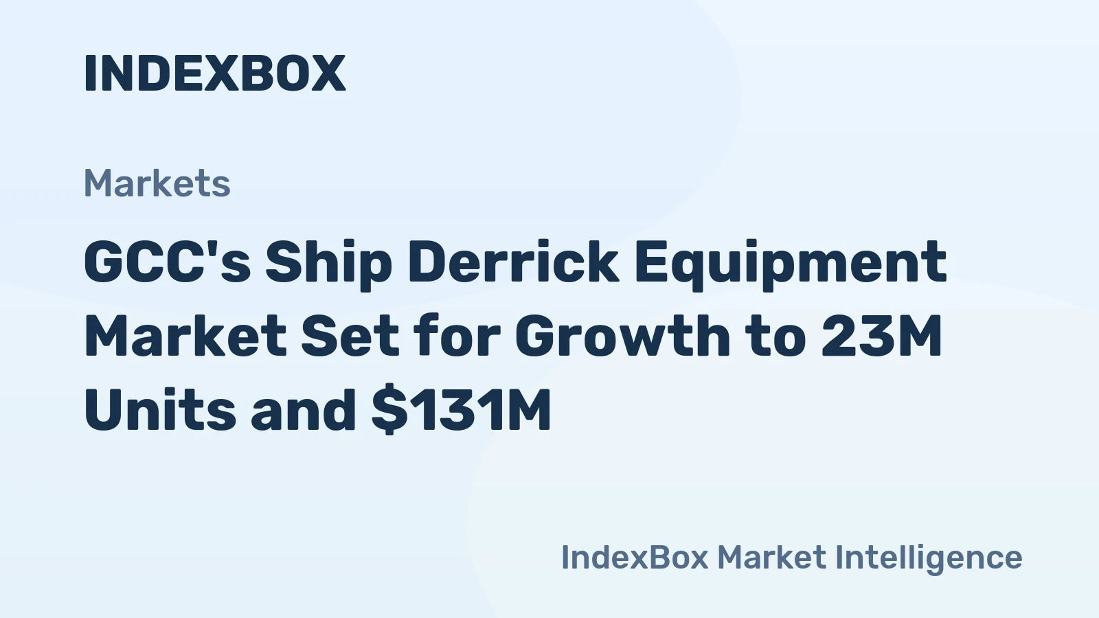 GCC's Ship Derrick Equipment Market Set for Growth to 23M Units and $131M