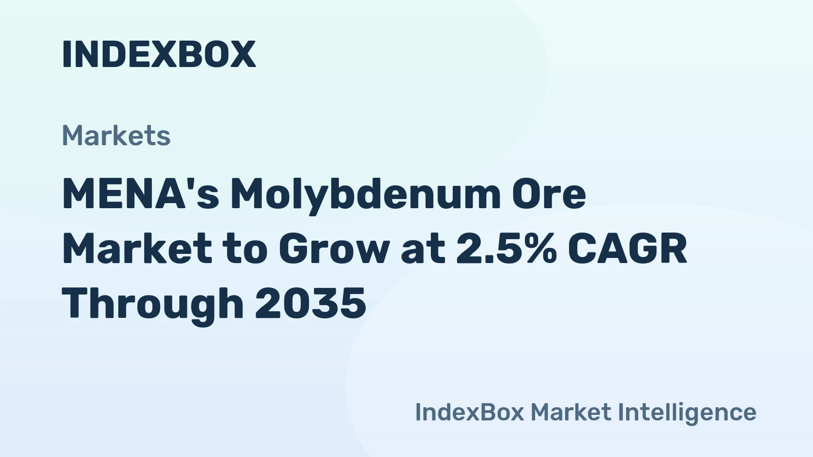 MENA's Molybdenum Ore Market to Grow at 2.5% CAGR Through 2035