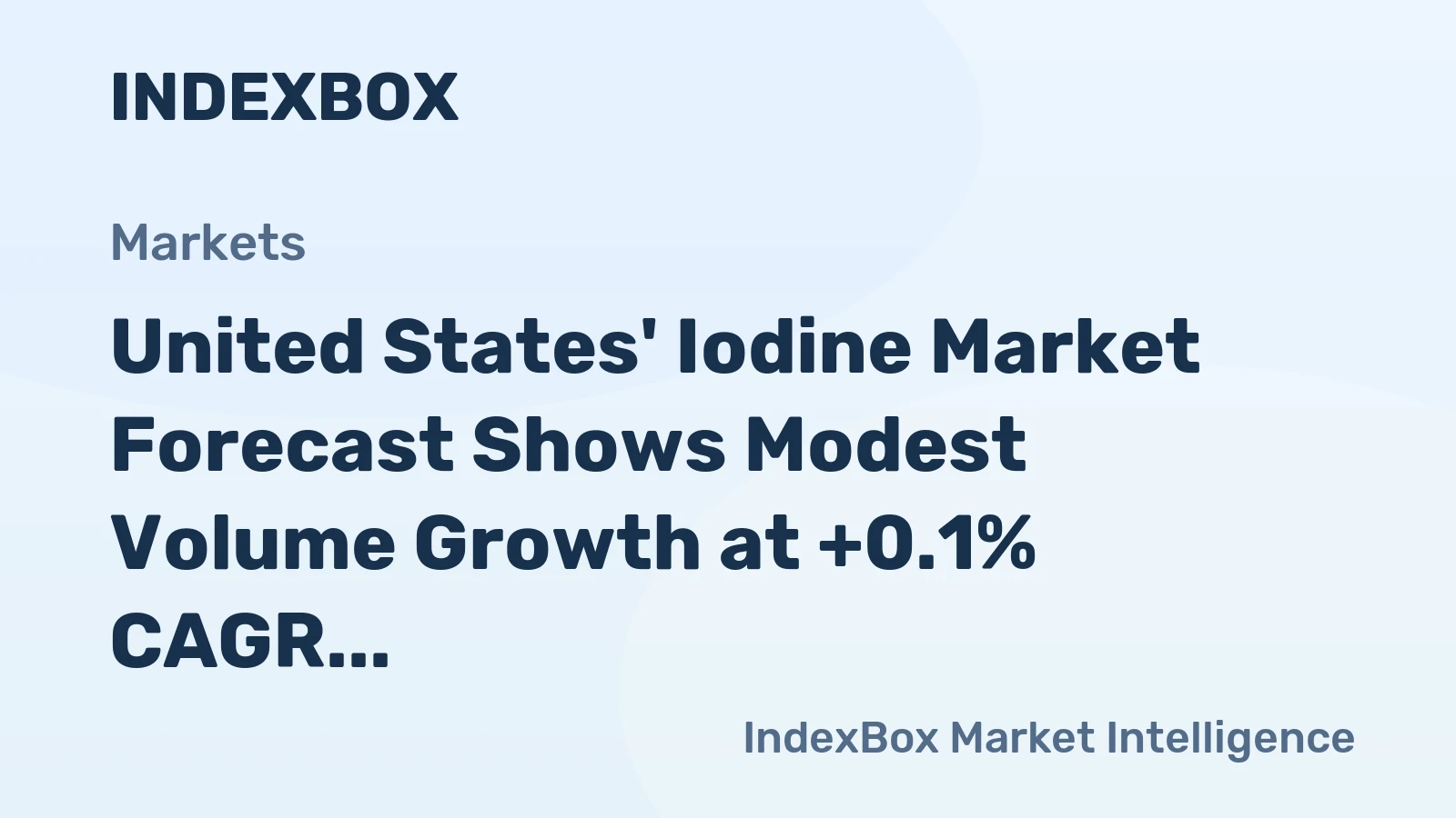 United States' Iodine Market Forecast Shows Modest Volume Growth at +0.1% CAGR Through 2035
