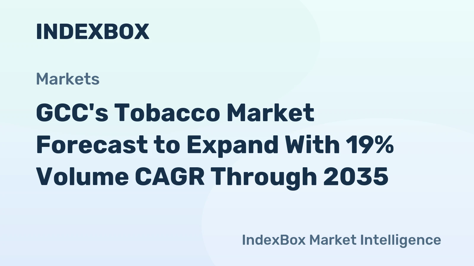 GCC's Tobacco Market Forecast to Expand With 19% Volume CAGR Through 2035