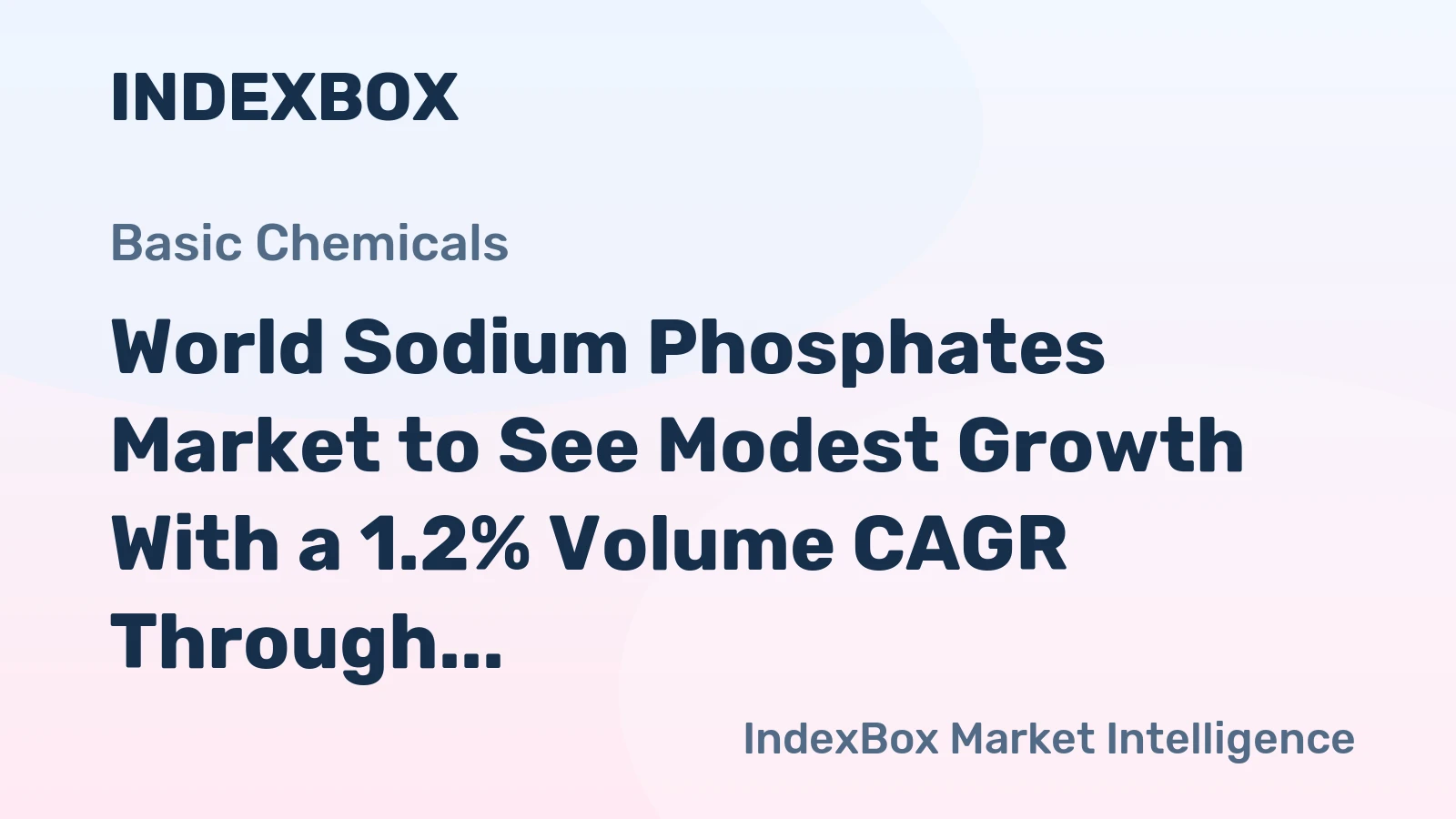 World Sodium Phosphates Market to See Modest Growth With a 1.2% Volume CAGR Through 2035