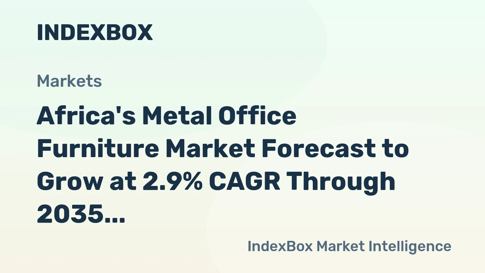 Africa's Metal Office Furniture Market Forecast to Grow at 2.9% CAGR Through 2035