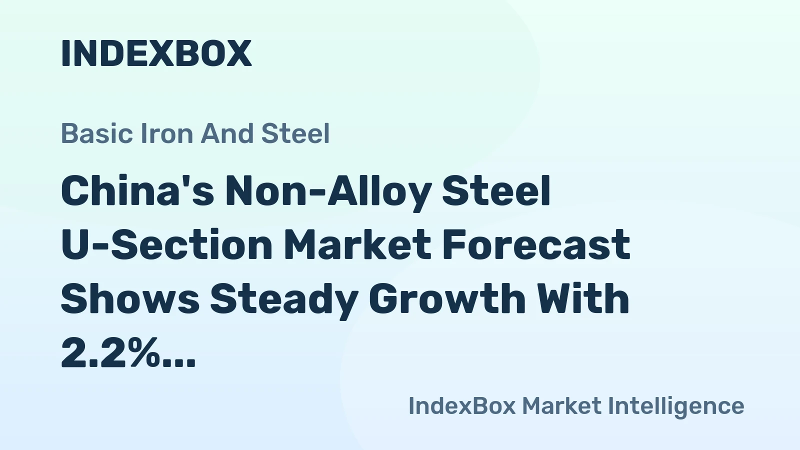 China's Non-Alloy Steel U-Section Market Forecast Shows Steady Growth With 2.2% Value CAGR