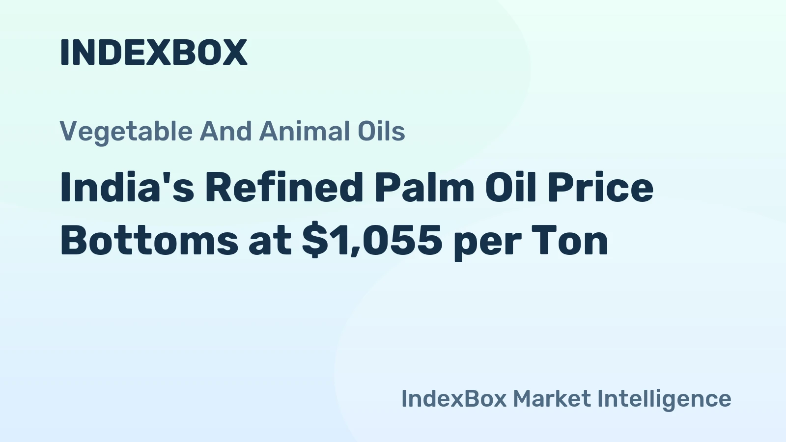 India's Refined Palm Oil Price Bottoms at $1,055 per Ton