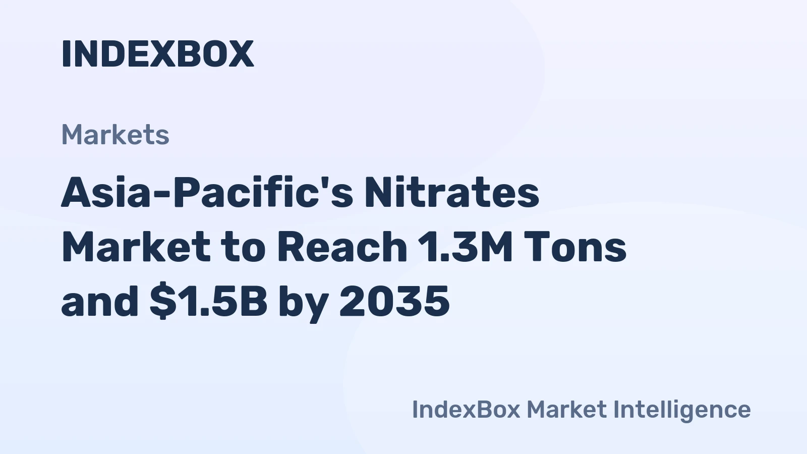 Asia-Pacific's Nitrates Market to Reach 1.3M Tons and $1.5B by 2035