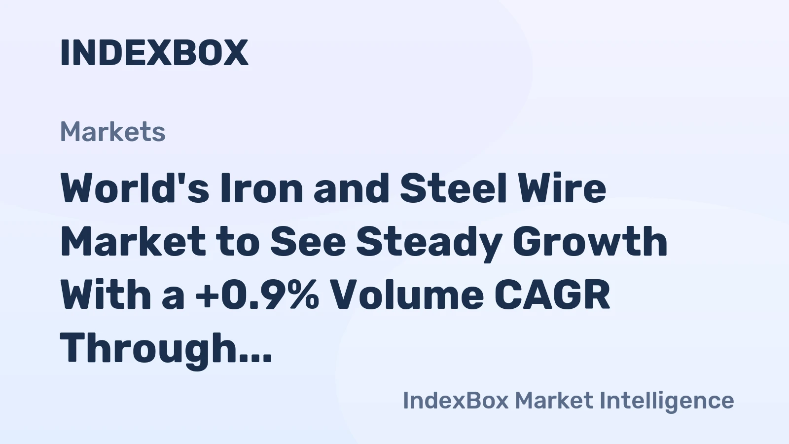 World's Iron and Steel Wire Market to See Steady Growth With a +0.9% Volume CAGR Through 2035