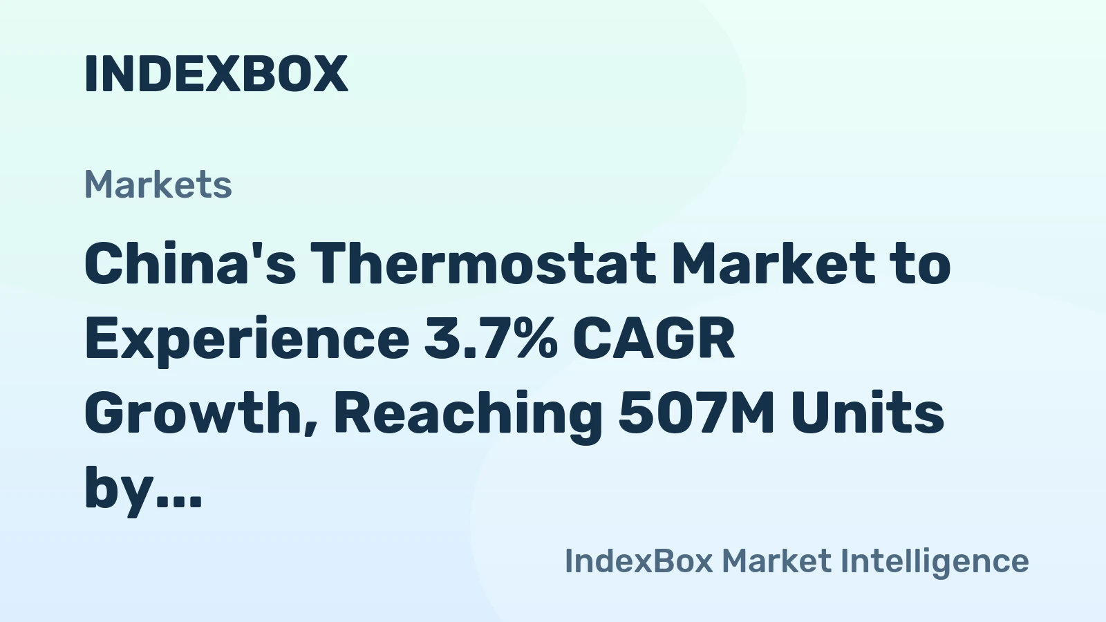 China's Thermostat Market to Experience 3.7% CAGR Growth, Reaching 507M Units by 2035