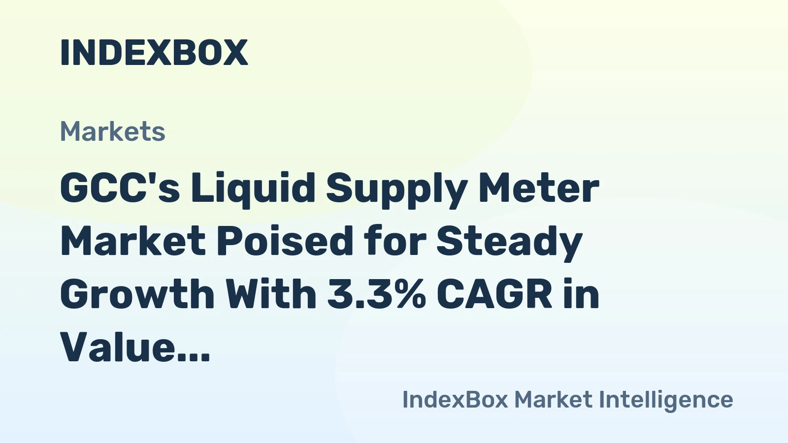 GCC's Liquid Supply Meter Market Poised for Steady Growth With 3.3% CAGR in Value