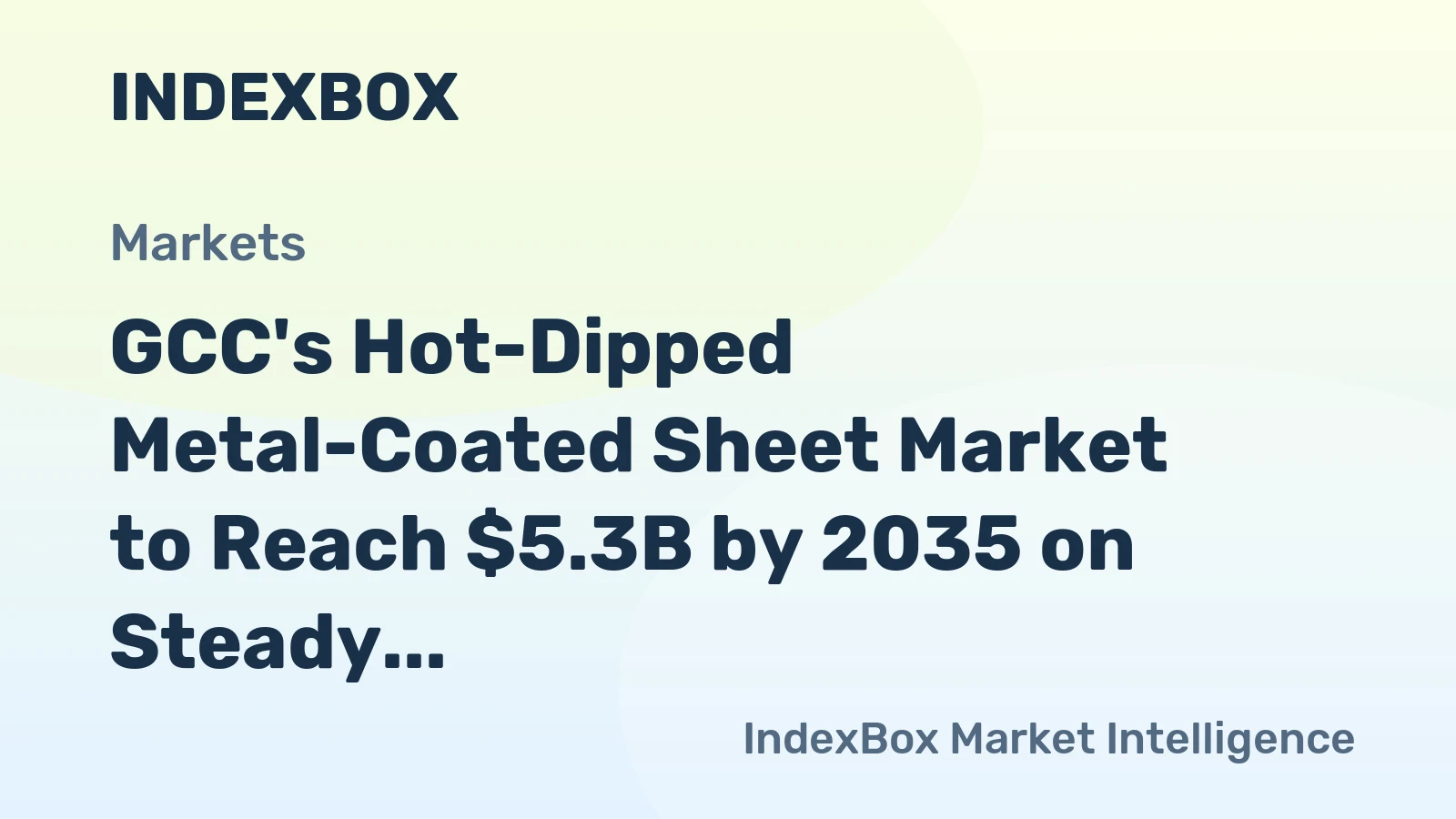 GCC's Hot-Dipped Metal-Coated Sheet Market to Reach $5.3B by 2035 on Steady Value CAGR of +3.4%