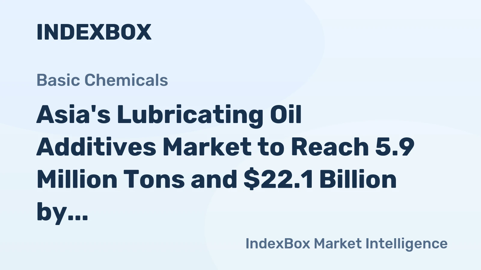 Asia's Lubricating Oil Additives Market to Reach 5.9 Million Tons and $22.1 Billion by 2035