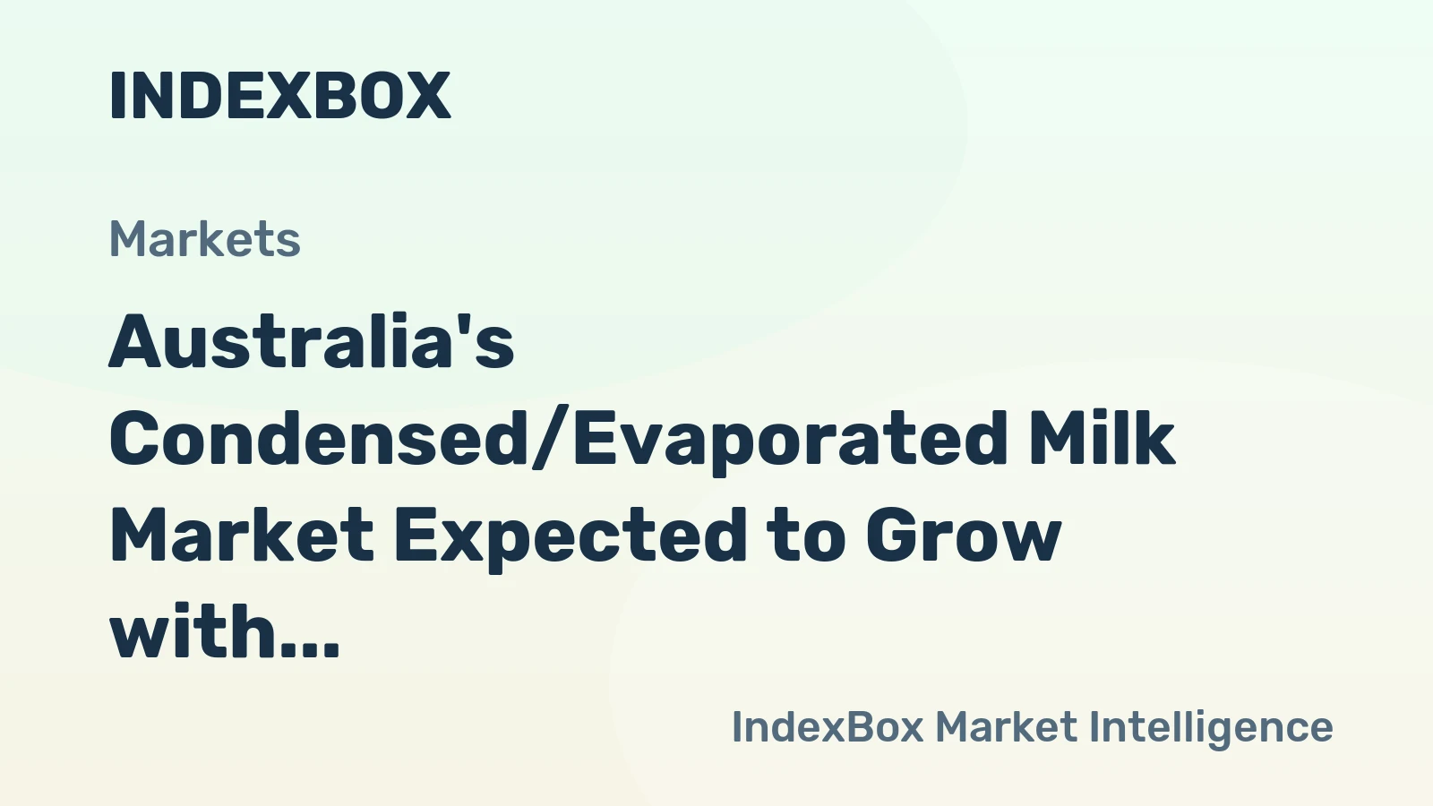Australia's Condensed/Evaporated Milk Market Expected to Grow with Market Volume Reaching 27K Tons and Market Value of $83M by 2035