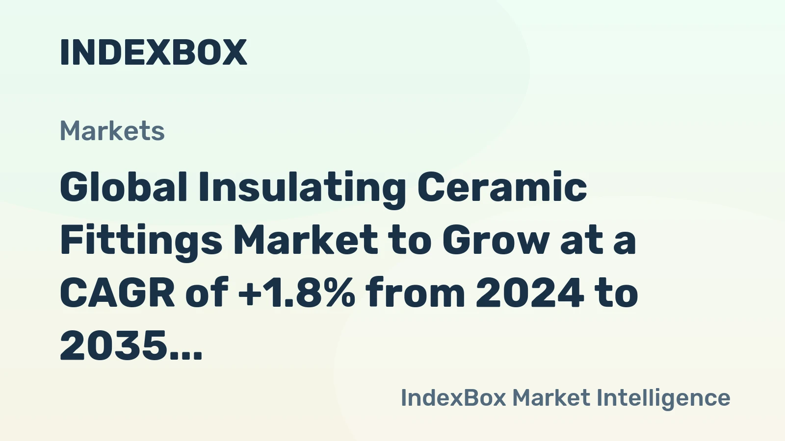 Global Insulating Ceramic Fittings Market to Grow at a CAGR of +1.8% from 2024 to 2035