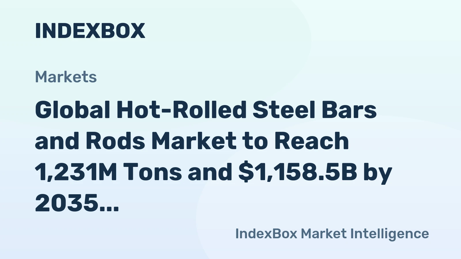 Global Hot-Rolled Steel Bars and Rods Market to Reach 1,231M Tons and $1,158.5B by 2035 as Demand Continues to Rise