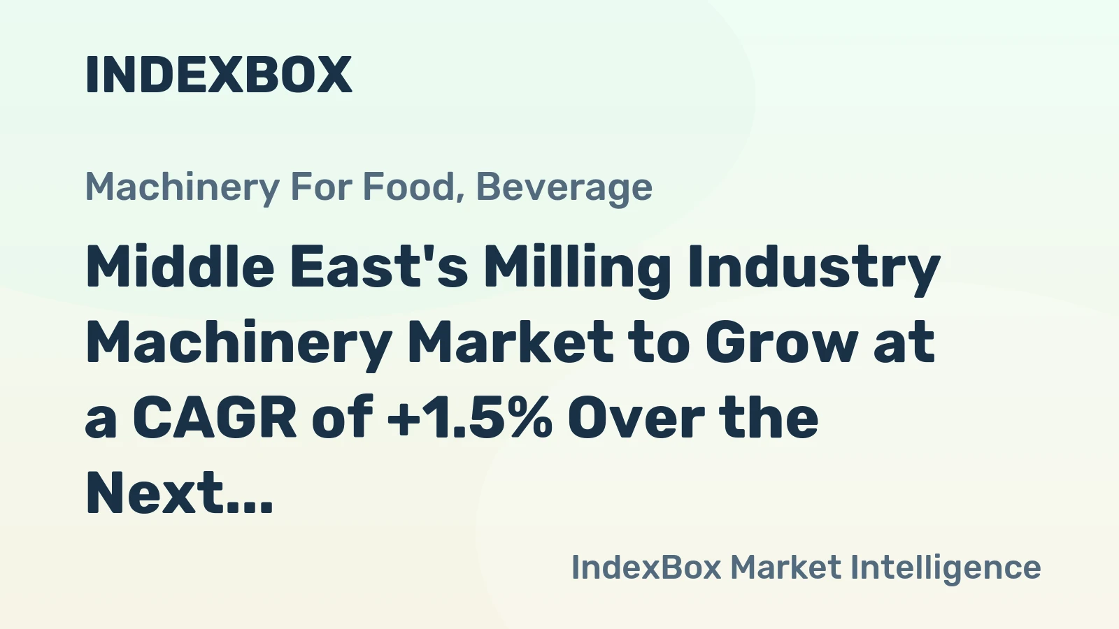 Middle East's Milling Industry Machinery Market to Grow at a CAGR of +1.5% Over the Next Decade, Reaching $348M by 2035