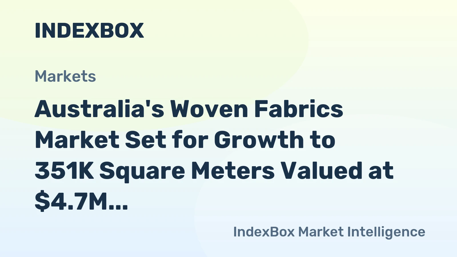 Australia's Woven Fabrics Market Set for Growth to 351K Square Meters Valued at $4.7M