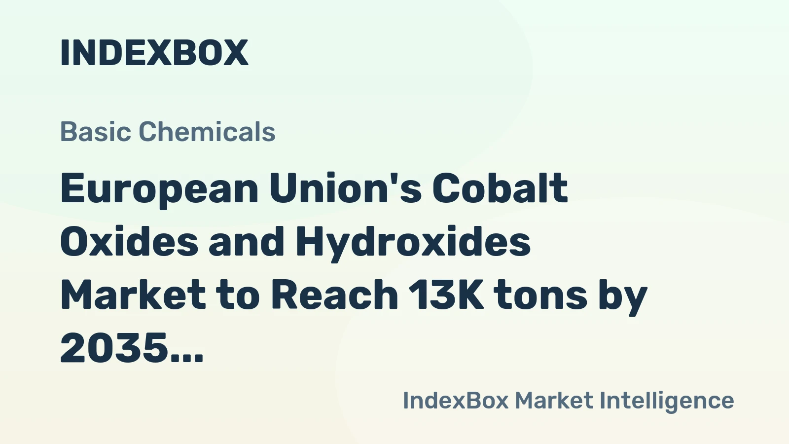 European Union's Cobalt Oxides and Hydroxides Market to Reach 13K tons by 2035, Valued at $354M