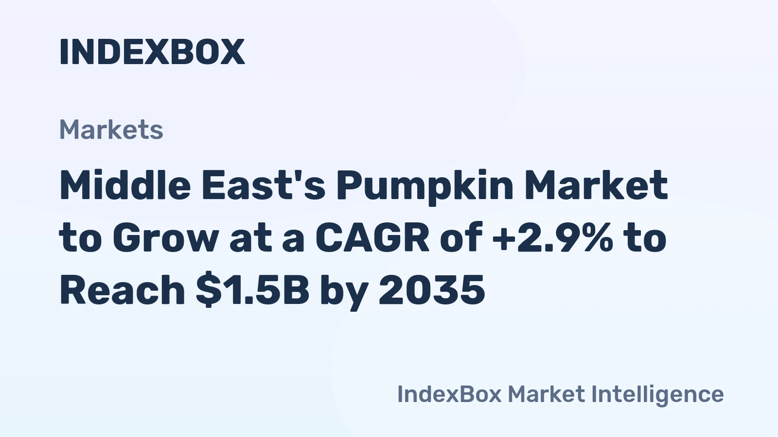 Middle East's Pumpkin Market to Grow at a CAGR of +2.9% to Reach $1.5B by 2035