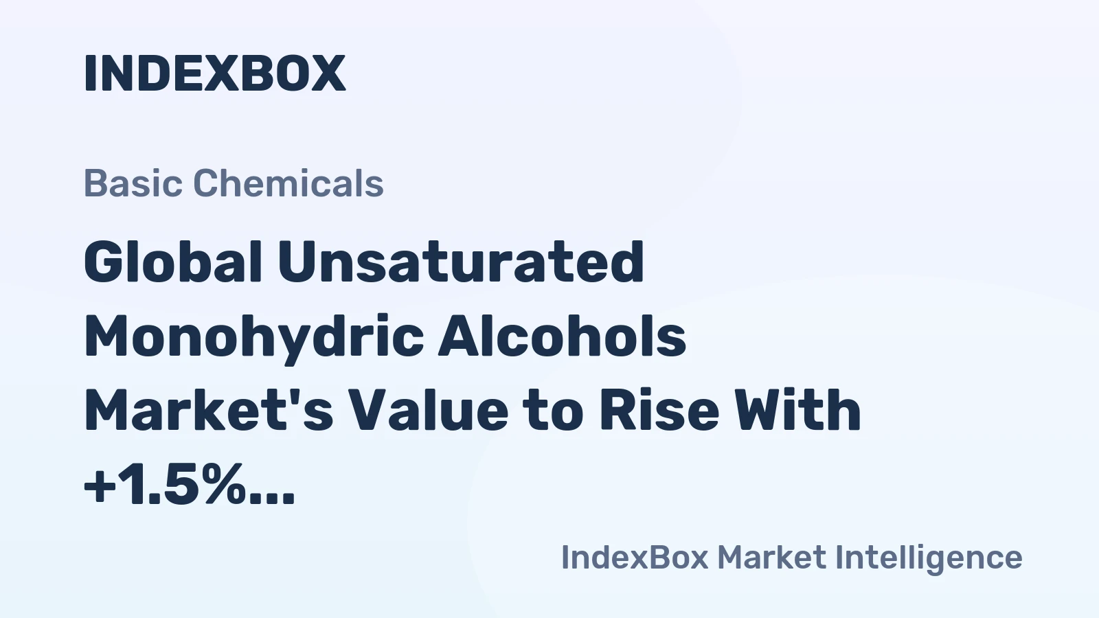 Global Unsaturated Monohydric Alcohols Market's Value to Rise With +1.5% CAGR Through 2035