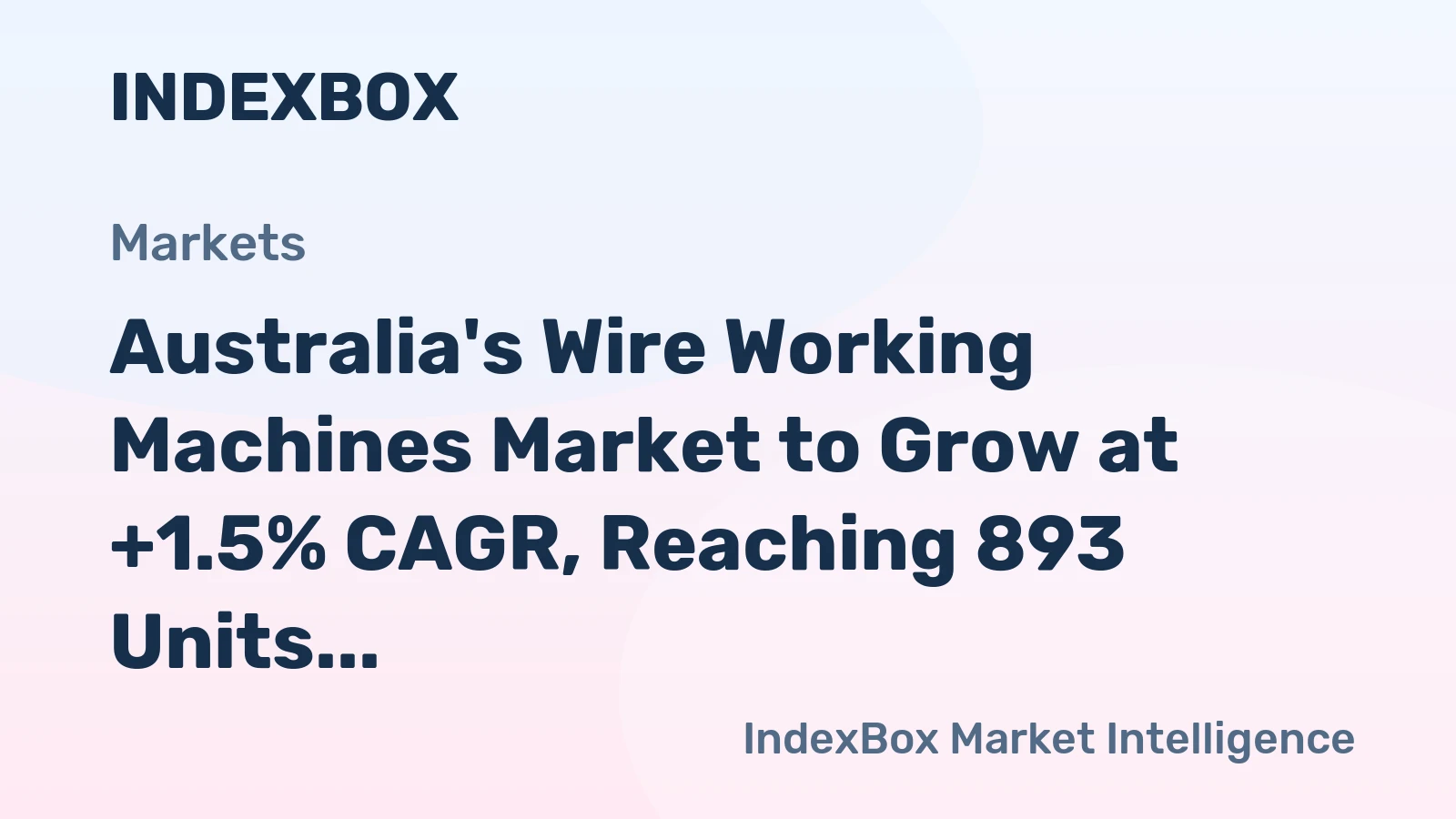 Australia's Wire Working Machines Market to Grow at +1.5% CAGR, Reaching 893 Units by 2035