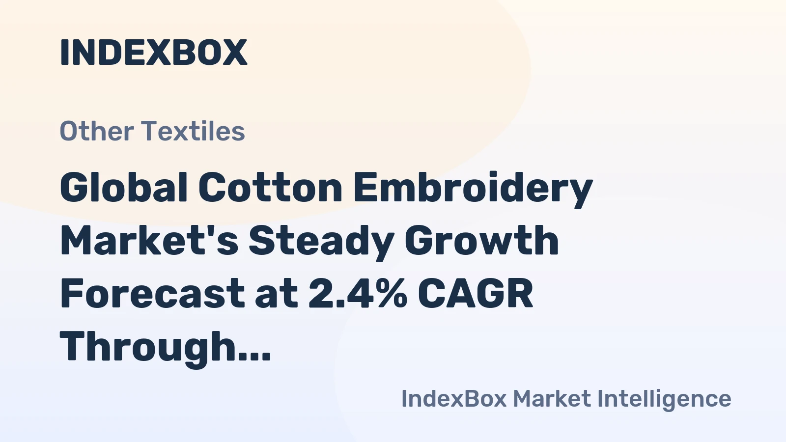 Global Cotton Embroidery Market's Steady Growth Forecast at 2.4% CAGR Through 2035