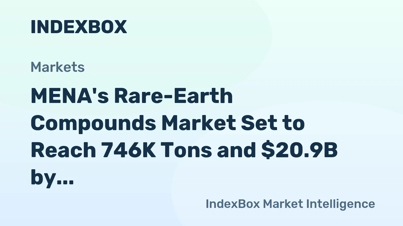 MENA's Rare-Earth Compounds Market Set to Reach 746K Tons and $20.9B by 2035