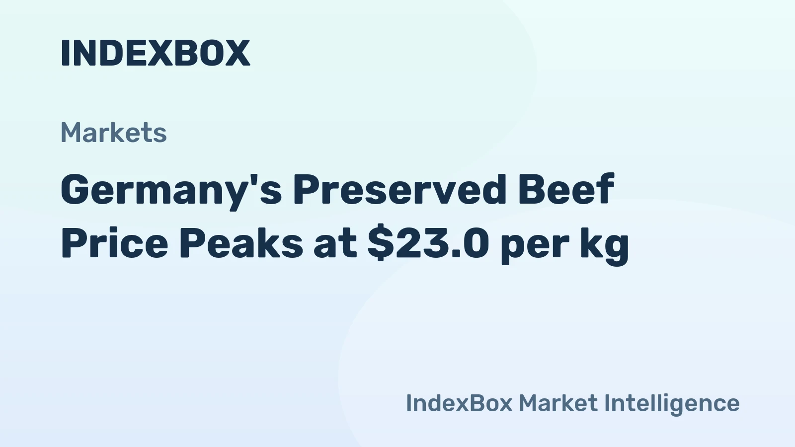 Germany's Preserved Beef Price Peaks at $23.0 per kg