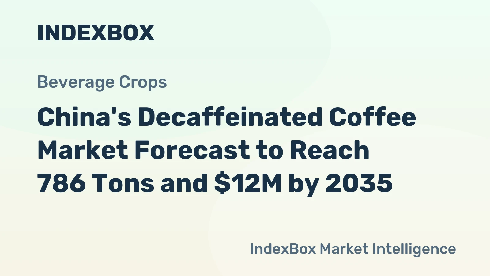 China's Decaffeinated Coffee Market Forecast to Reach 786 Tons and $12M by 2035