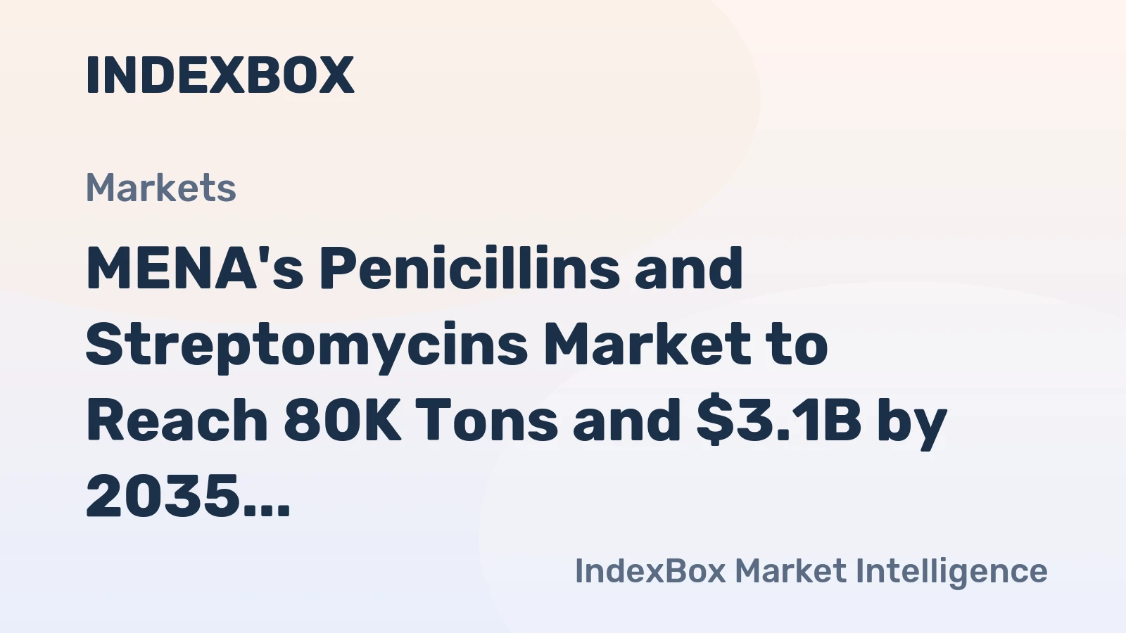 MENA's Penicillins and Streptomycins Market to Reach 80K Tons and $3.1B by 2035